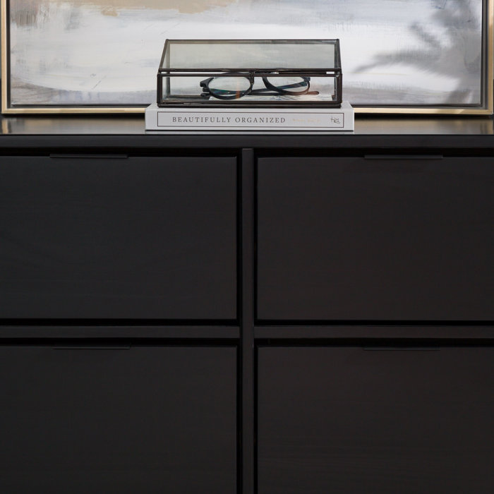 Ebern Designs Niarose 6 Drawer 55" W Solid Wood Double Dresser & Reviews | Wayfair